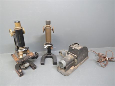 Transitional Design Online Auctions - Antique Microscopes / Slide Projector
