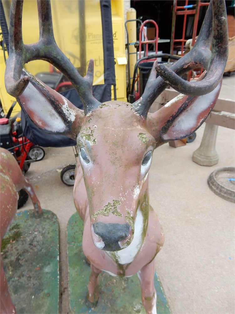 Transitional Design Online Auctions - Vintage Concrete Standing Doe and ...