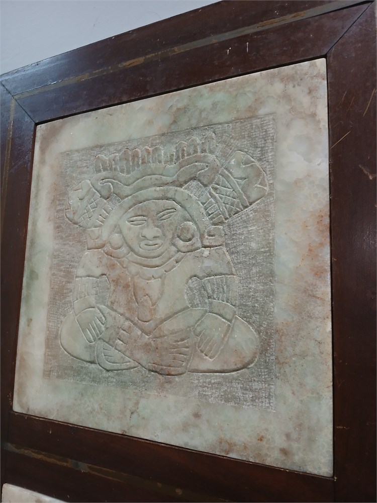 Transitional Design Online Auctions - Aztec Style Stone Wood Panel
