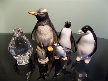 Transitional Design Online Auctions - Ceramic & Glass Penguin Collection