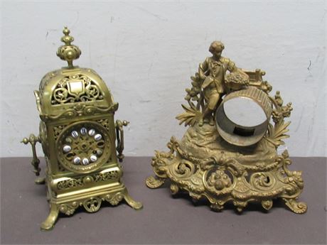 Transitional Design Online Auctions - Antique French Style Brass Mantel ...