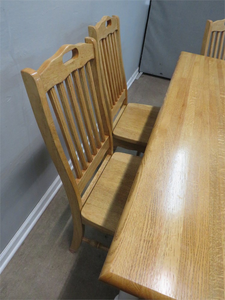 Transitional Design Online Auctions - Farmhouse Butcher Block Dining ...