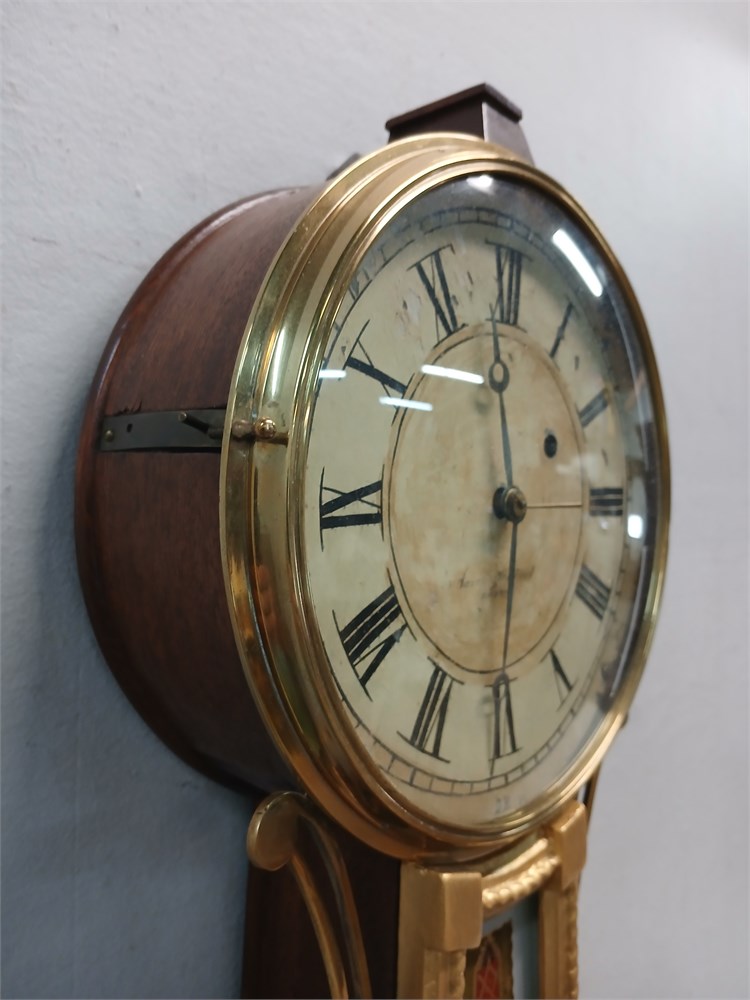 Transitional Design Online Auctions - Antique Aaron Willard Jr. Banjo Clock