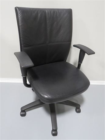 Transitional Design Online Auctions - STEELCASE Turnstone Black Leather ...