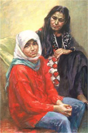 Transitional Design Online Auctions - Original "Seema Rizvi & Daughter ...
