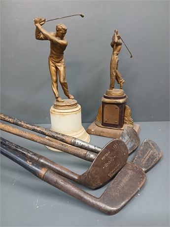 Transitional Design Online Auctions - Hickory Shaft Golf Clubs / Early ...