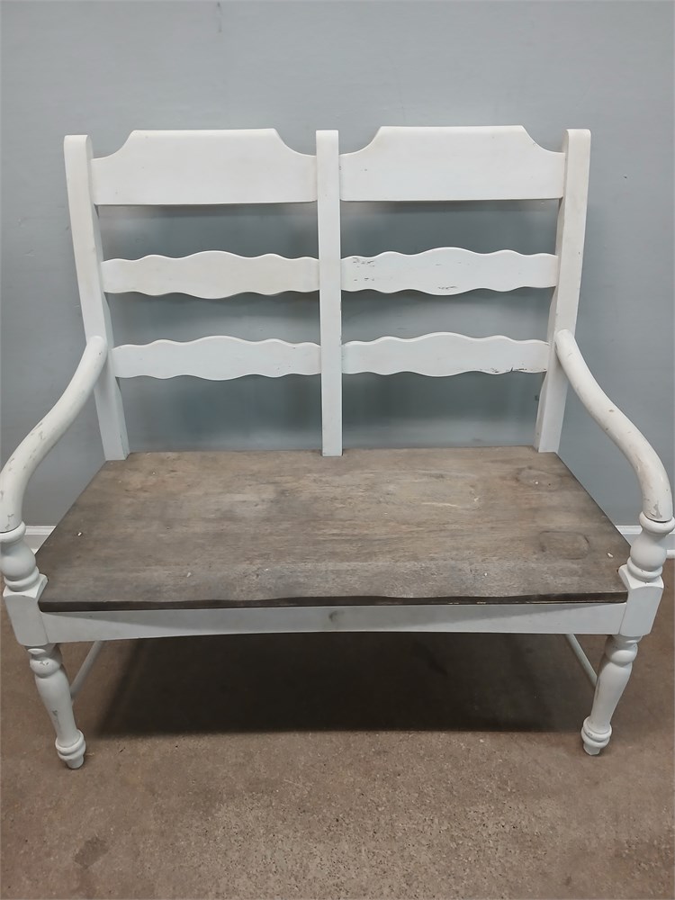 Transitional Design Online Auctions - Ivory & Natural Wood Finish ...