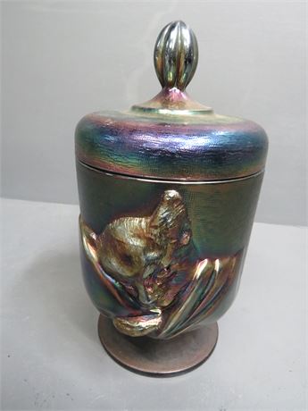 Transitional Design Online Auctions - FENTON Chessie Cat Carnival Glass ...