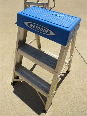 Transitional Design Online Auctions - WERNER 26" Aluminum Step Stool Ladder