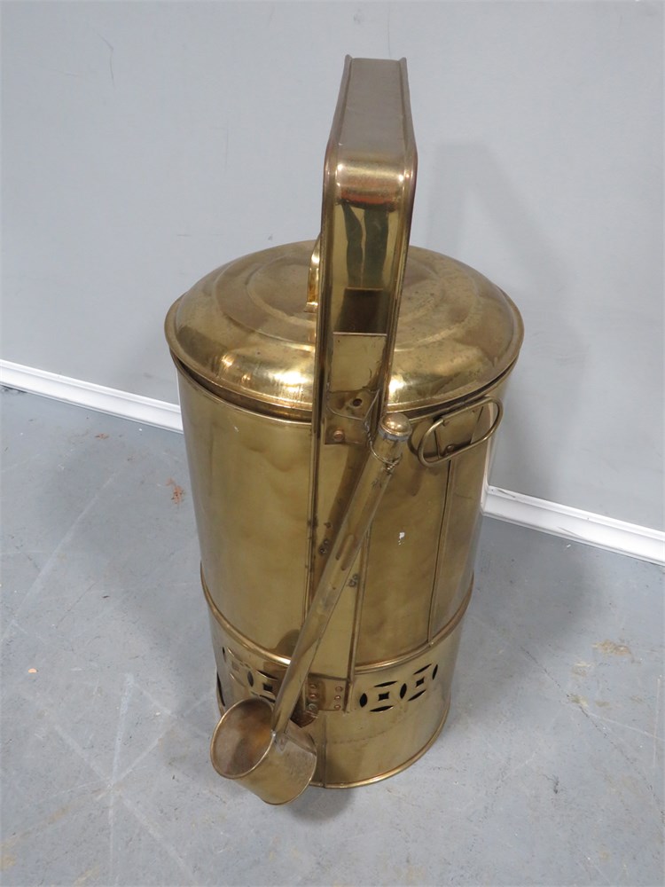 Transitional Design Online Auctions - Antique Style Brass Cooker Pot
