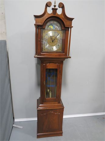 Transitional Design Online Auctions - DANEKER "The President" Walnut Moon-Phase Grandfather Clock