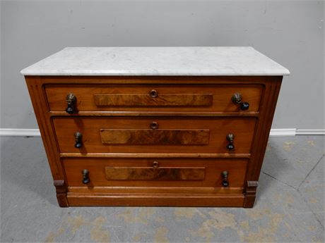 Transitional Design Online Auctions - Antique Marble Top Chest of Drawers