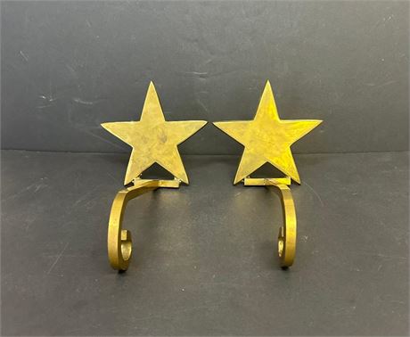 Transitional Design Online Auctions - Solid Brass Star Stocking Holders ...