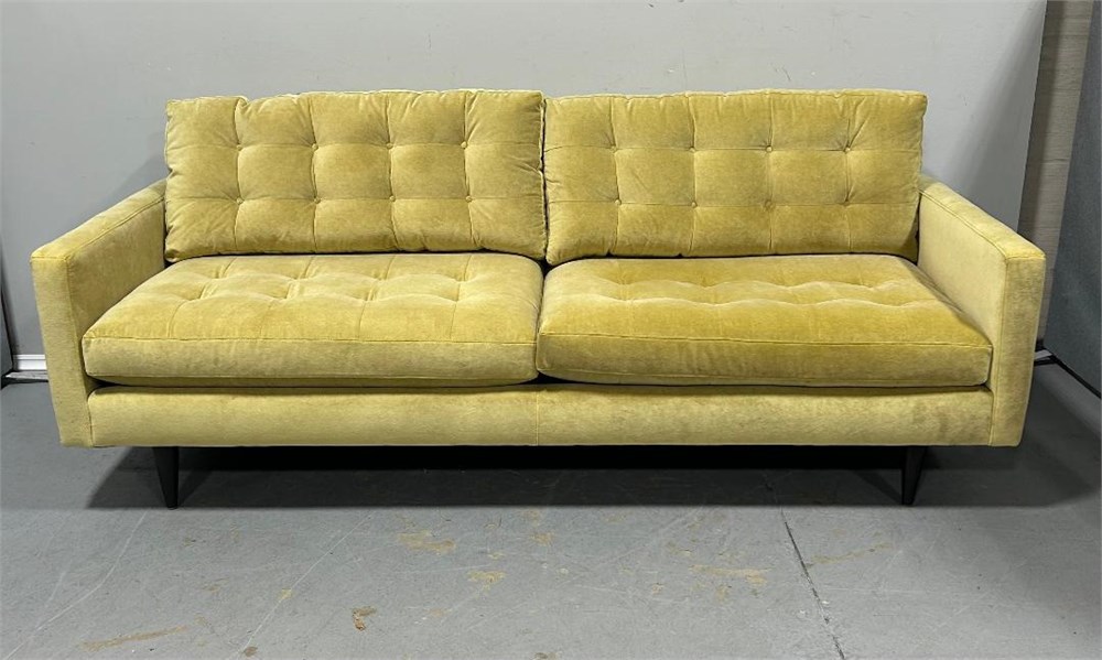 Transitional Design Online Auctions - Mid-Century Tufted Sofa / Crate & Barrel