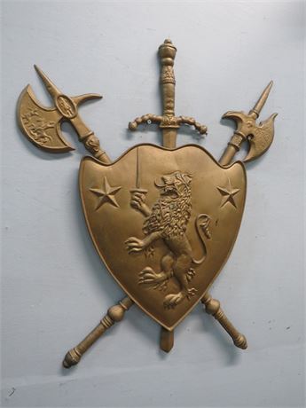 Transitional Design Online Auctions - Lion Crest Coat of Arms Shield ...