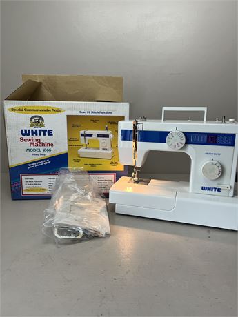 Transitional Design Online Auctions - White Sewing Machine