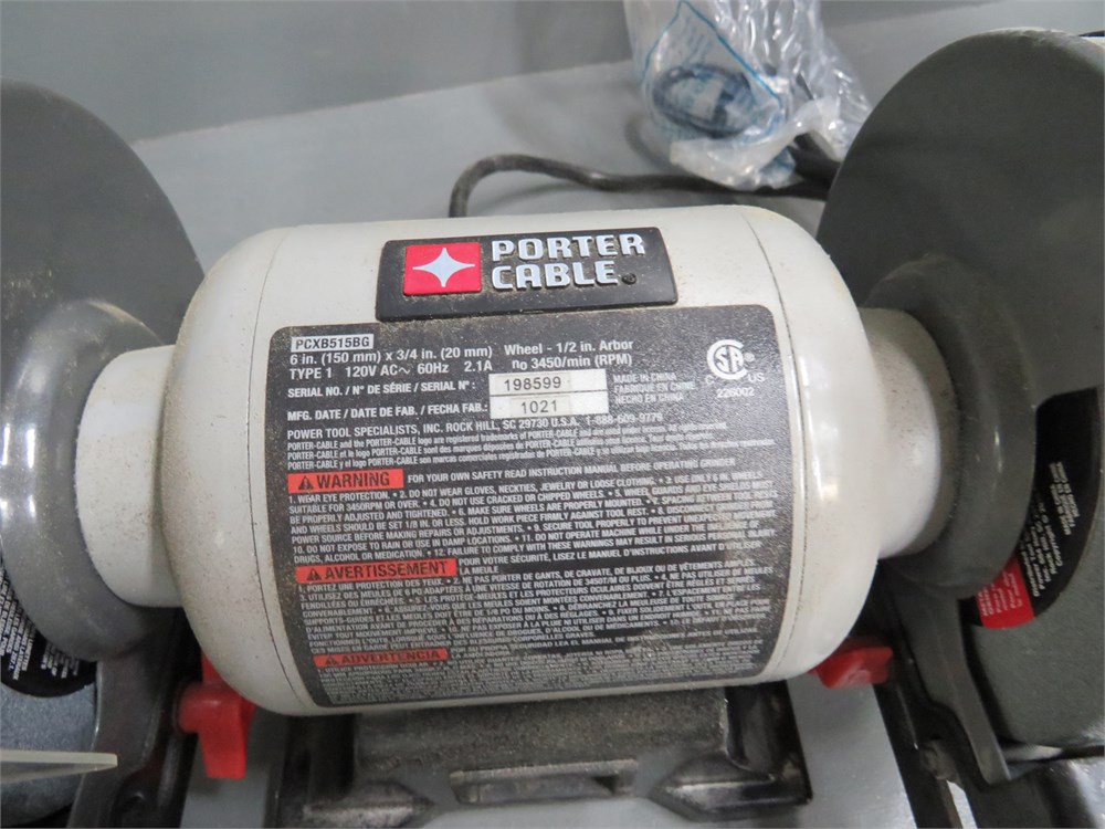 Transitional Design Online Auctions - PORTER CABLE Bench Grinder