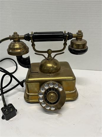 Transitional Design Online Auctions - Vintage Brass Rotary Phone