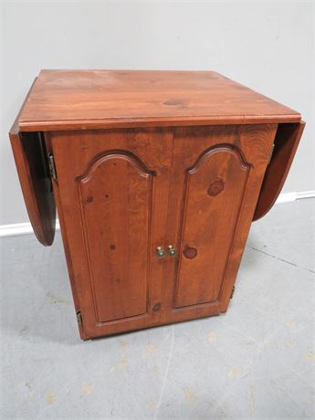 Transitional Design Online Auctions - Drop Leaf Cabinet Knotty Pine