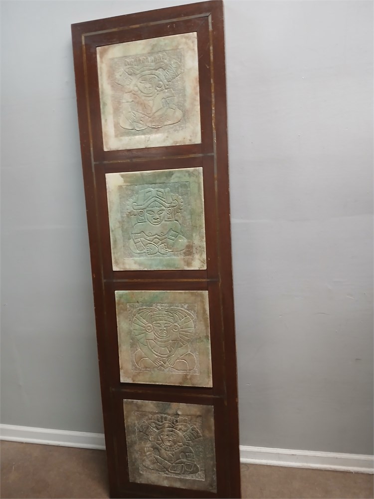 Transitional Design Online Auctions - Aztec Style Stone Wood Panel
