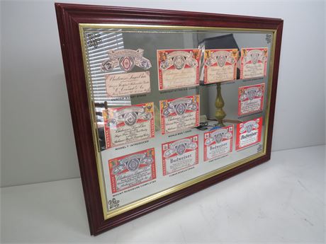 Transitional Design Online Auctions - BUDWEISER Chronological Label Mirror