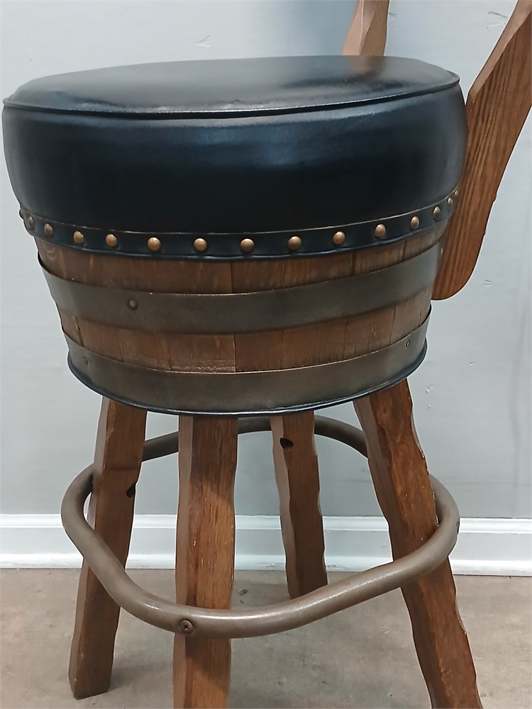 Transitional Design Online Auctions - Whiskey Barrel Bar Stools