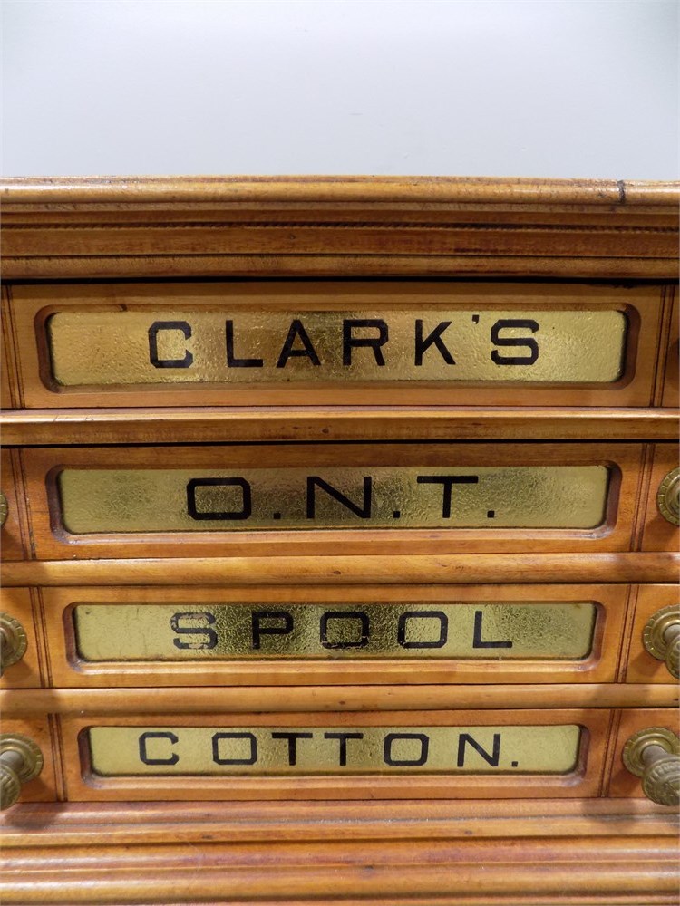 Transitional Design Online Auctions - Antique Clark's Spool Cabinet