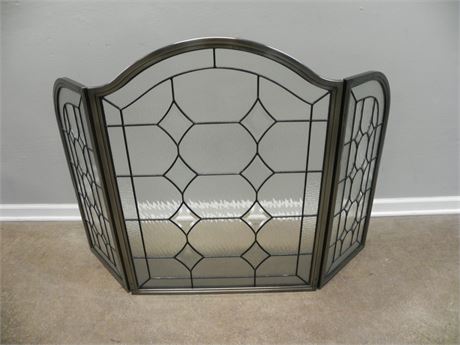 Transitional Design Online Auctions - Leaded Glass Folding Fireplace ...