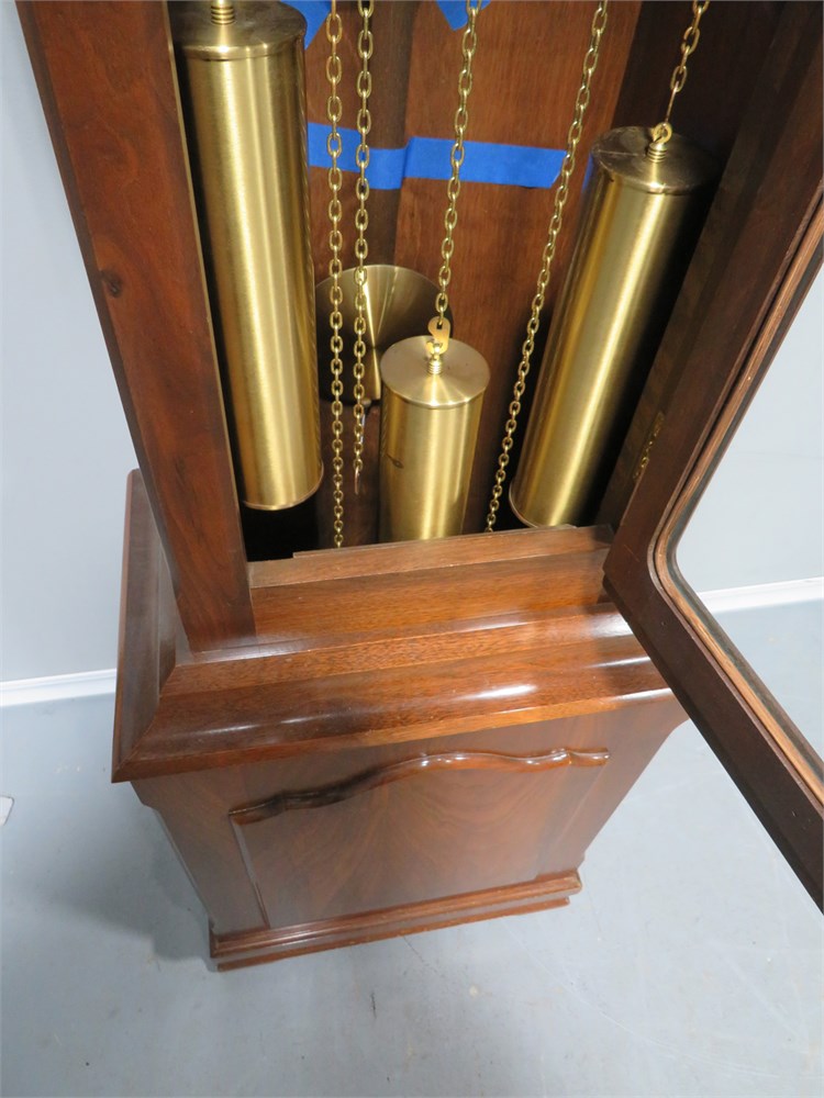 Transitional Design Online Auctions - DANEKER "The President" Walnut Moon-Phase Grandfather Clock