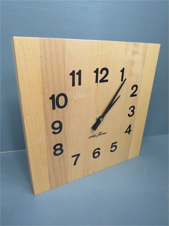 Transitional Design Online Auctions - SETH THOMAS Butcher Block Wall Clock