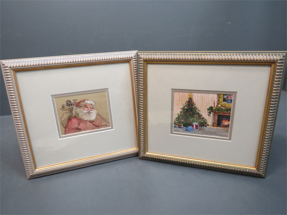 Transitional Design Online Auctions - C. WELNER Christmas Watercolor ...