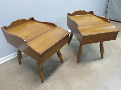 Transitional Design Online Auctions - DREXEL Colonial Style End Tables