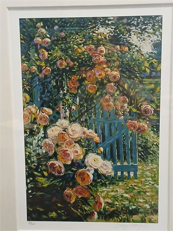 Transitional Design Online Auctions - Greg Singley Cascading Roses ...