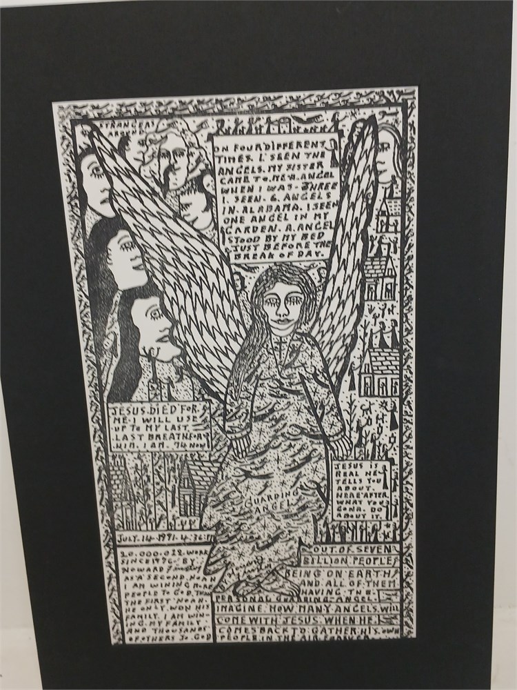 Transitional Design Online Auctions - Howard Finster Folk Art Lithograph