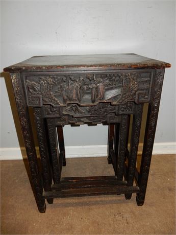 Transitional Design Online Auctions - Chinese Carved Nesting Tables