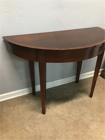 Transitional Design Online Auctions - Antique Foyer Half Console Wood Table