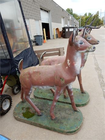 Transitional Design Online Auctions - Vintage Concrete Standing Doe and ...