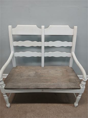 Transitional Design Online Auctions - Ivory & Natural Wood Finish ...