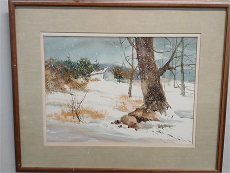 Transitional Design Online Auctions - "C. WELNER" Signed Watercolor