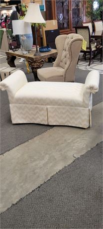 Transitional Design Online Auctions - Sam Moore-Rolled Arm Skirted Bench