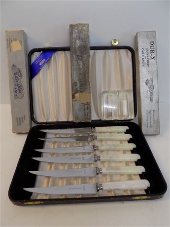 Transitional Design Online Auctions - Viners & Glass Cake Knifes