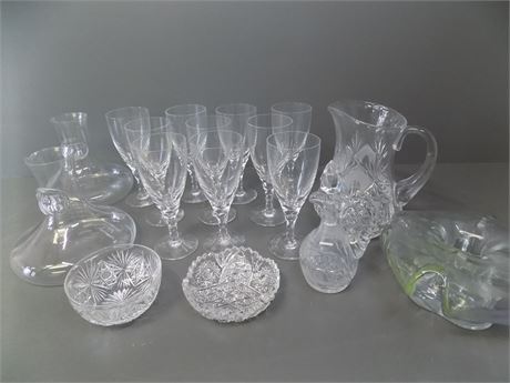 Transitional Design Online Auctions - Crystal Glass Collection Wine ...