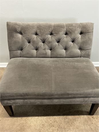 Transitional Design Online Auctions - Grey Tufted Bench