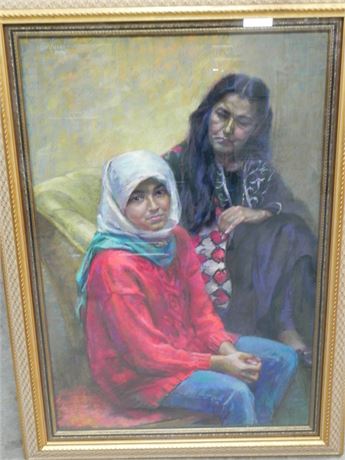 Transitional Design Online Auctions - Original "Seema Rizvi & Daughter ...