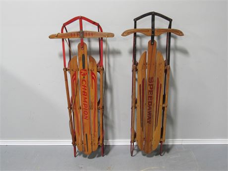 Transitional Design Online Auctions - 2 Vintage Sleds - Speedway & Champion
