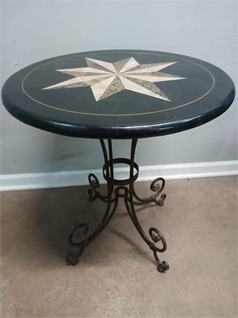 Transitional Design Online Auctions - Compass Rose Accent Table / Metal ...