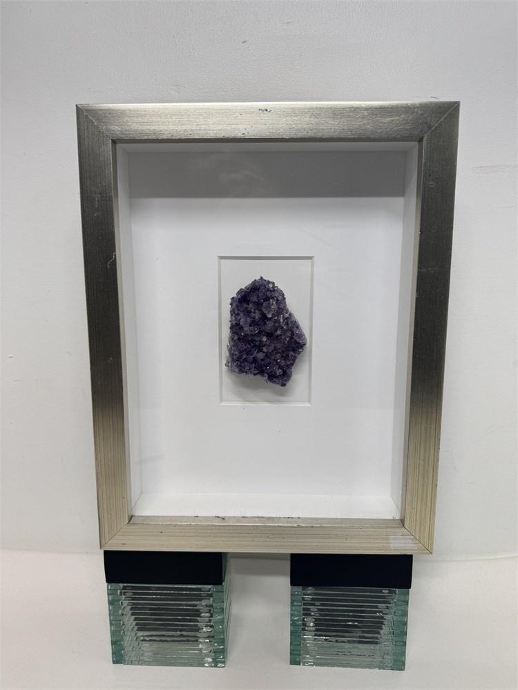 Transitional Design Online Auctions - Shadow Box -Quartz-Amethyst-Wall Art