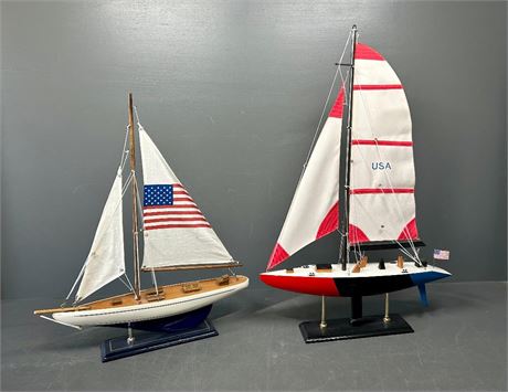 Transitional Design Online Auctions - Wood Model Racing Yacht ...
