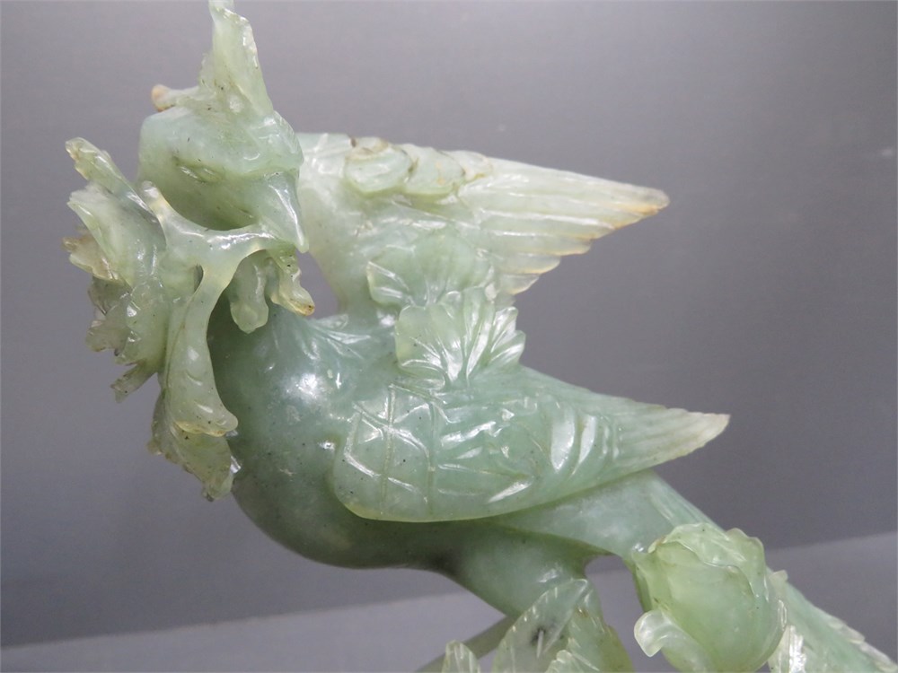 Transitional Design Online Auctions - Chinese Carved Jade Phoenix Bird ...