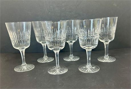 Transitional Design Online Auctions - Seneca Crystal Wine Glasses / Set ...